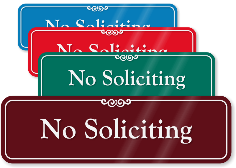 No Soliciting ShowCase™ Wall Sign - No Loitering Sign & More