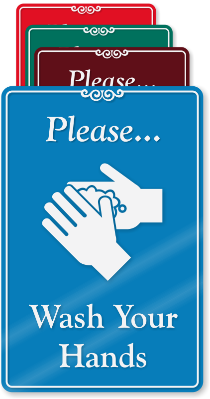 Please Wash Your Hands Sign, Vertical