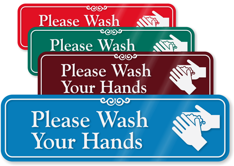 Please Wash Your Hands Sign, Vertical