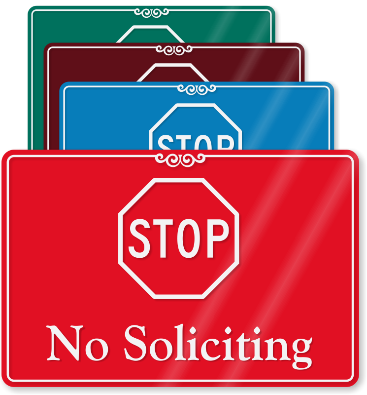 No Soliciting ShowCase™ Wall Sign - No Loitering Sign & More