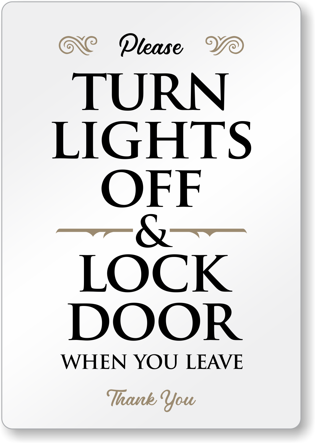 Switch Off Light Signs
