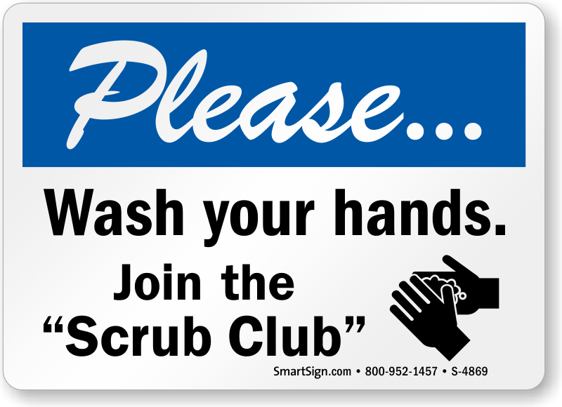 Please Wash Your Hands Sign, Vertical