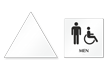 Triangle Unisex Restroom Sign On Circle, Blue And White, SKU: SE-1763