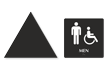Triangle Unisex Restroom Sign On Circle, Blue And White, SKU: SE-1763